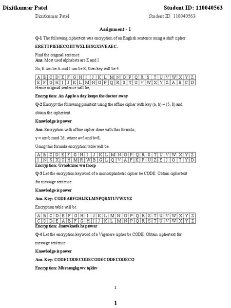 Assignment 1 Download Free Pdf Cipher Encryption