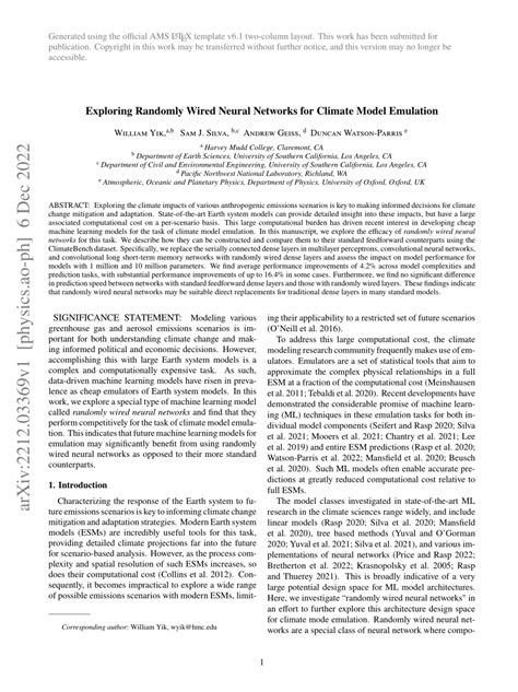 Pdf Exploring Randomly Wired Neural Networks For Climate Model Emulation