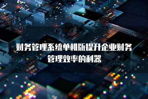 财务管理系统单机版提升企业财务管理效率的利器