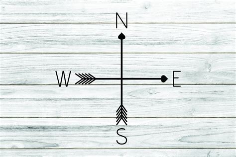 Simple Arrow Compass Svgpngpdfjpeg Digital Download T Etsy