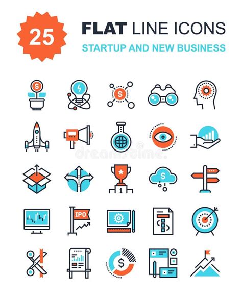 Modern Flat Thin Line Design Vector Illustration Concepts Of Startup Project Business Strategy