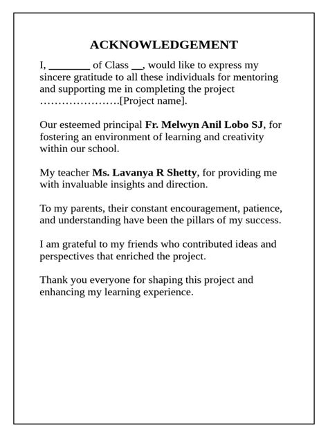 Acknowledgement Chem Ip Pdf