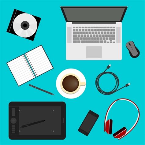 Premium Vector Workplace Organization Graphic Pattern Background In Flat Style