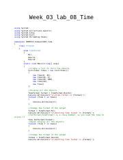 COMP123 003 HW03 Docx Week 03 Lab 08 Time Using Using Using Using