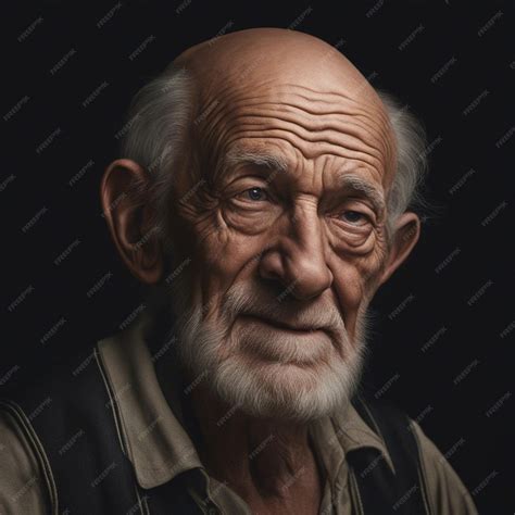 Premium Photo A Hyper Realistic Old Man Portrait Isolated On Dark