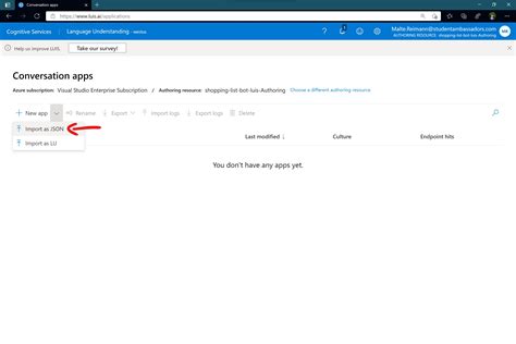 Luis Build Application Microsoft Campus Communityworkshop Shopping List Bot Github Wiki