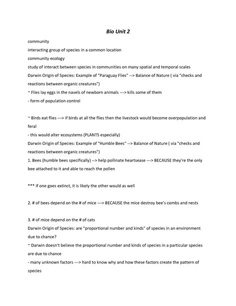 Bio Unit 2 Bio Lesson Unit 2 Bio Unit 2 Community Interacting Group Of Species In A Common