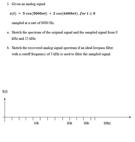 solved 1 given an analog signal x t 5 cos 5000nt 2