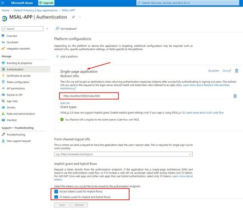 msal for vanilla js spa get jwt access and id tokens