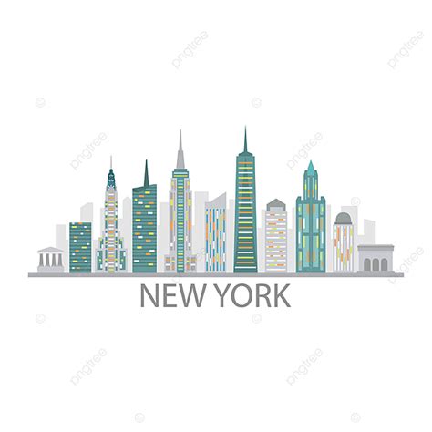 뉴욕 스카이 라인 새로운 아이콘 플랫 현대 Png 일러스트 및 벡터 에 대한 무료 다운로드 Pngtree