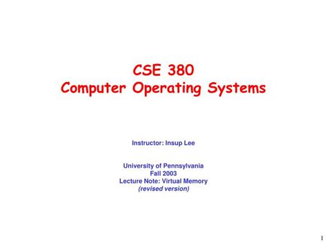 Ppt Cse 380 Computer Operating Systems Powerpoint Presentation Free