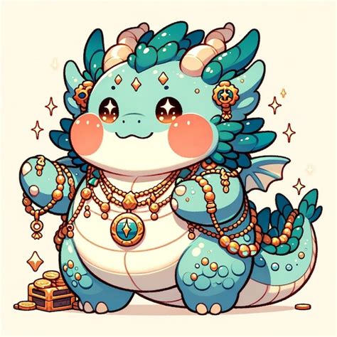 Cute Chibi Dragon In Traditional Red Attire Premium Ai Generated Image