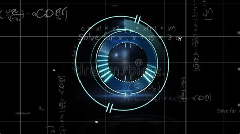 Animation Of Scope Scanning And Mathematical Equations On Black Background Stock Footage Video