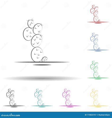 Cactus Desert Multi Color Set Icon Simple Thin Line Outline Vector Of Desert Icons For Ui And