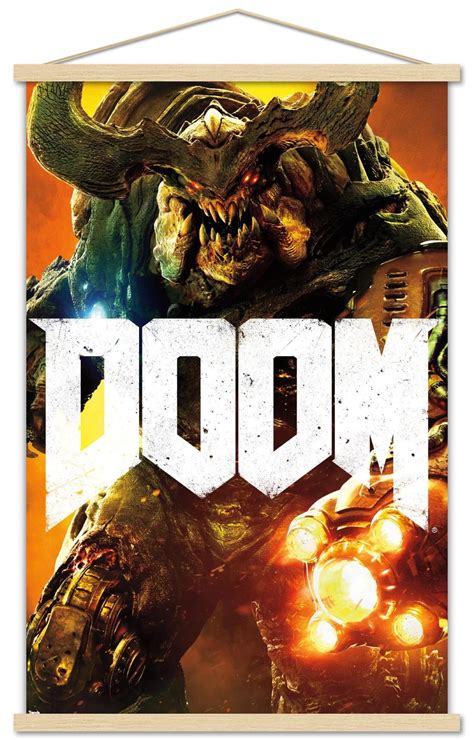 Doom Cyber Demon Wall Poster With Magnetic Frame 22 375 X 34