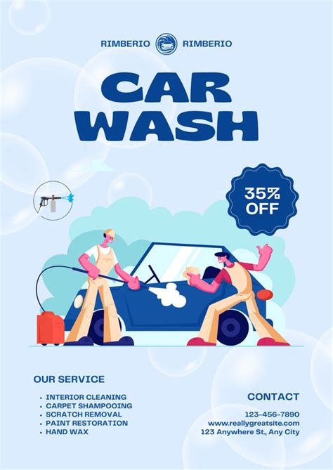 Free Printable Customizable Car Wash Flyer Templates Canva