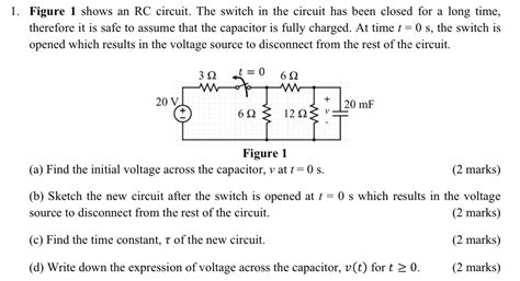 Solved Figure 1 ﻿shows An Rc Circuit The Switch In The