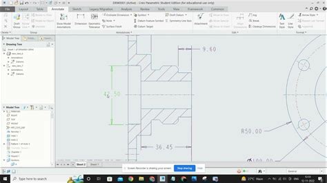 How To Add Diameter Symbol In Creo M4 Youtube