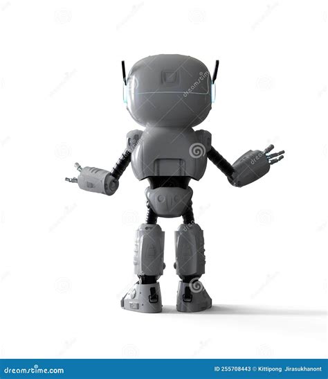 Small Robot Assistant Hand Extend Stock Illustration Illustration Of Palm Computer 255708443