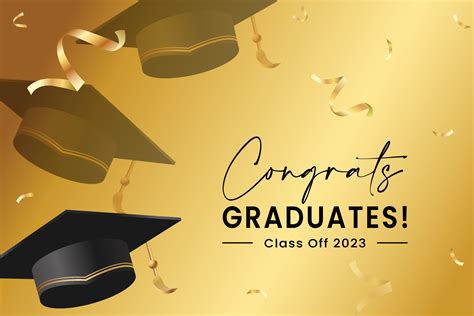Graduation Greeting Vector Background Design Congrats Graduates Class Of 2023 Text With 3d