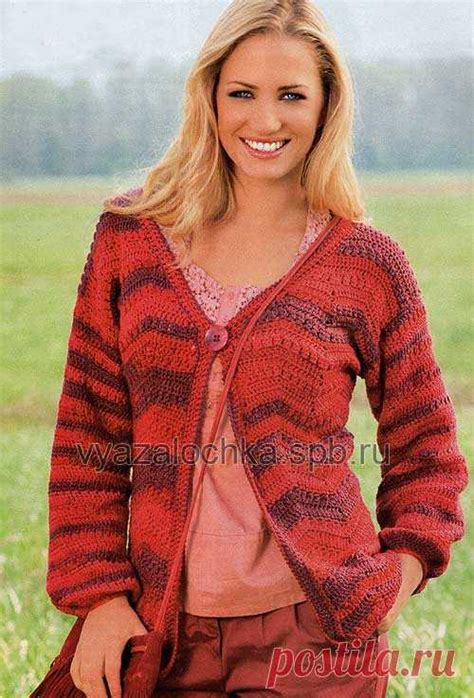 Жакет крючком узором зигзаг схема Елена Вязалочка Лучшие Схемы и М В1 Вязание крючком