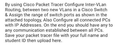 Solved By Using Cisco Packet Tracer Configure Inter Vlan