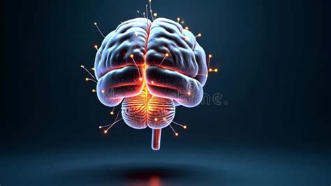 Illuminated Brain A 3d Render Of The Human Brain With Glowing Neural Connections Stock Footage