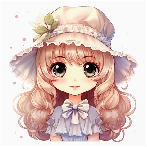 Süßes Junges Mädchen Mit Rosa Schleifen Und Blonden Haaren Cartoon