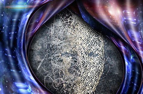 Man S Face With 3d Cubes And Particles In Space As Symbol Of Augmented Reality And Computer