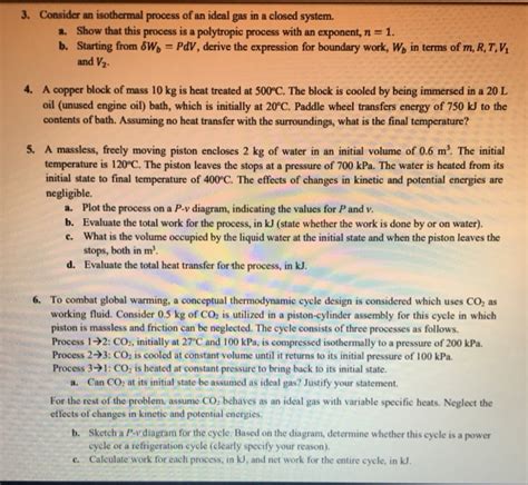 Solved 3 Consider An Isothermal Process Of An Ideal Gas In