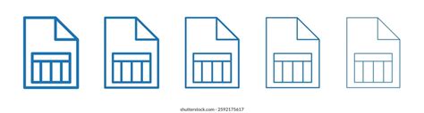 Spreadsheet Icon Symbol Collection Thin Outline Stock Vector Royalty Free 2592175617
