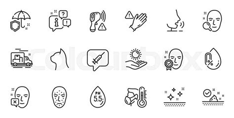 Outline Set Of Face Verified Face Biometrics And Sick Man L Colourbox