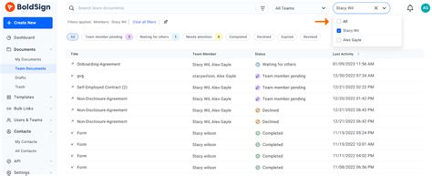 How To Find Documents Sent To A Particular Signer Boldsign Support
