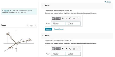 Solved In Elgure 1 F 600 N N Determine The Tension