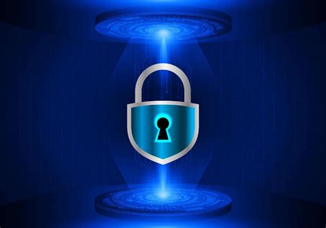 Modern Lock Holographic Projector On Technology Background 13101886 Vector Art At Vecteezy