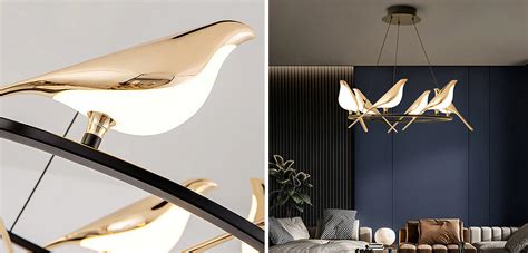 Люстра с золотыми птичками круглая NOMI Chandelier Six birds Round по ...