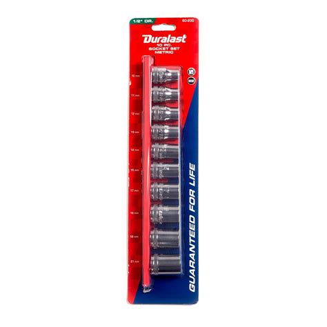 Duralast 1 2in Drive Metric Socket Set 10 Piece