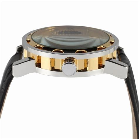 Мъжки часовник Winner Златен скелет Черна кожена каишка Автоматично