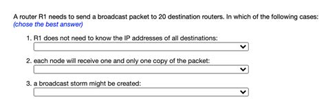 Solved A Router R1 Needs To Send A Broadcast Packet To 20