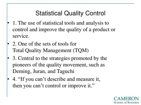 Ppt Statistical Quality Control Powerpoint Presentation Free