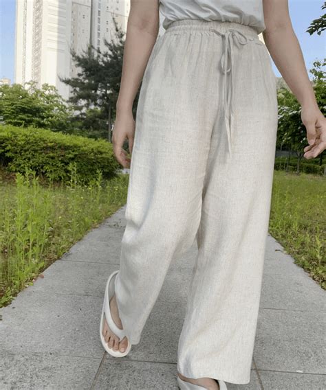 데일리룩하비강추 여름 린넨 롱 와이드 밴딩 팬츠 3color 에이블리