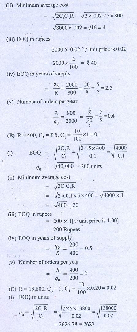 Exercise 6 3 Economic Order Quantity EOQ Problem Questions With Answer Solution