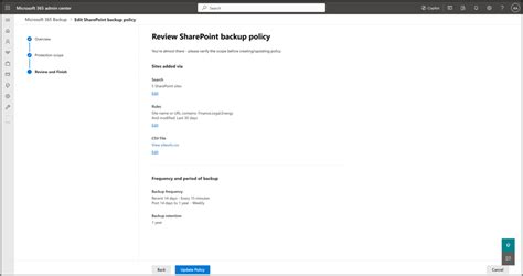 Create View And Edit Backup Policies In Microsoft 365 Backup Microsoft Learn