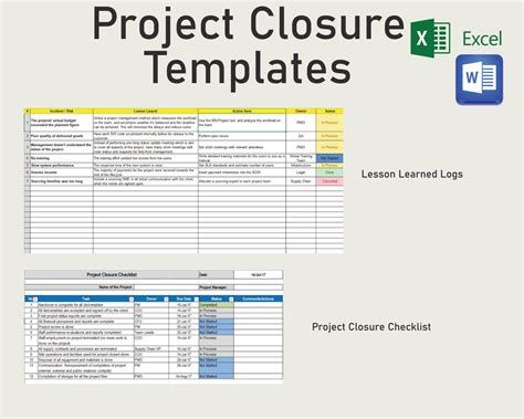 Editable Project Closure Template Project Management Project Execution Project Monitoring