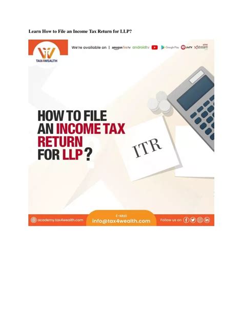 Ppt Learn How To File Itr Online For Llp At Academy Tax4wealth