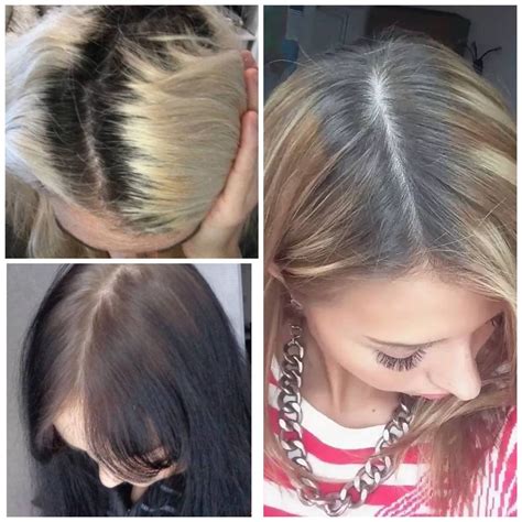 Окрашивание отросших корней 74 фото