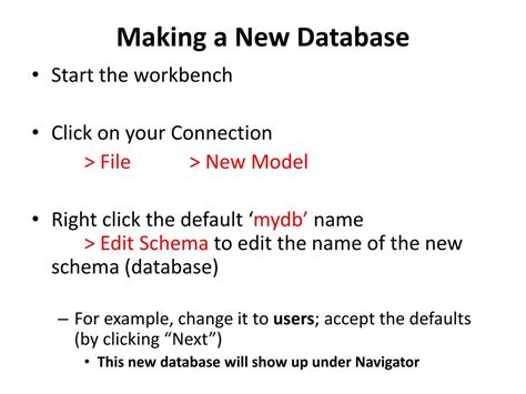 PPT Creating D Atabases With MySQL Workbench PowerPoint Presentation ID