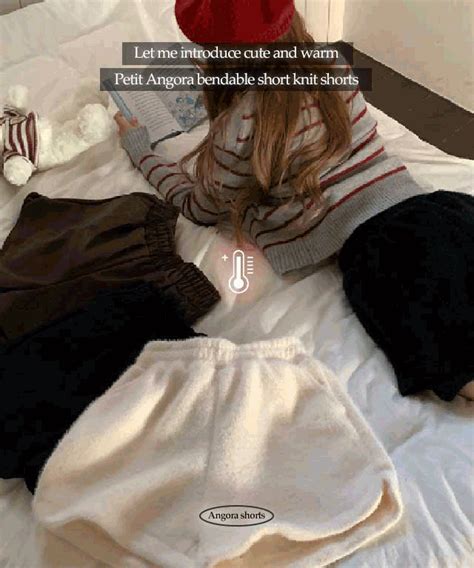 🤍lovely🤍 [m Xl] 부츠 레이어드 쁘띠 앙고라 밴딩 숏 니트 반바지 2color Hi 132 에이블리