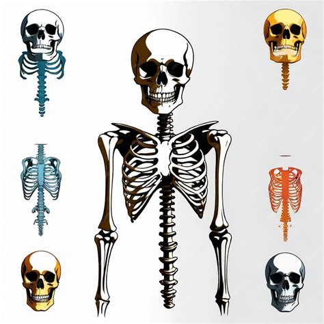 A Collection Of Different Types Of Bones Including A Skeleton Premium Ai Generated Vector