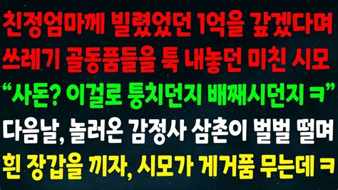실화사연 친정엄마께 빌린 억 갚겠다며 쓰레기 골동품을 준 시모 사돈 이걸로 퉁치던지 배째던지 다음날 놀러온 감정사 삼촌이 벌벌 떨며 흰 장갑을 끼자 시모 게거품